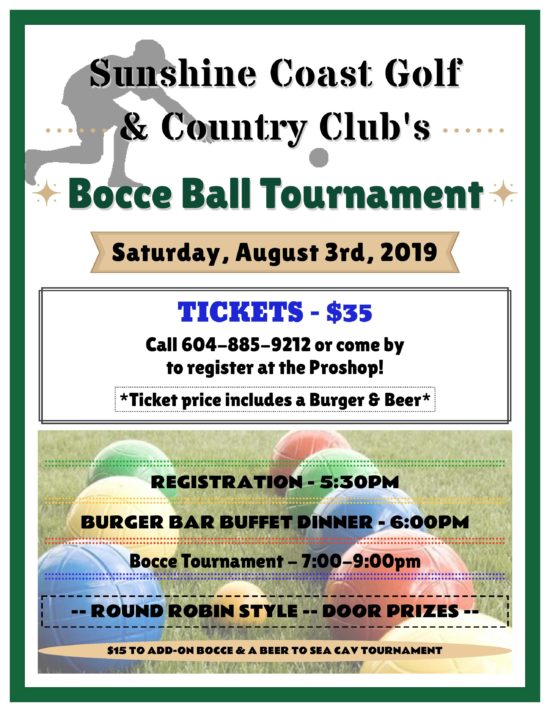 Bocce Ball Tournament - Sunshine Coast Golf & Country Club
